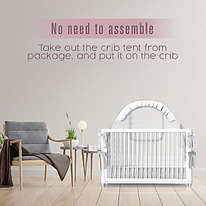 Baby Crib Tent, Canopy Tents to Keep Toddler in, Babies Cribs Nets, 48" X 26" X 57", White, Mesh, Pop-up Safety Net, Babycrib Mosquito Netting, Bed Cover for Climbing Out, Climbers, Boys | Houseables