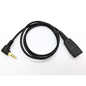 Call Center Headset 3.5mm Plug Adapter Cable for All Jabra GN Quick Disconnect Headsets - Connects with Cell Phones Smartphones & PC/Laptops with a Single 3.5mm Jack Port