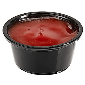 Restaurantware Base 2 Ounce Sauce Cups, 2000 Microwave-Safe Condiment Cups - Crack-Resistant, Disposable, Black Plastic Portion Cups, For Samples, Sauces, Or Toppings, Lids Sold Separately