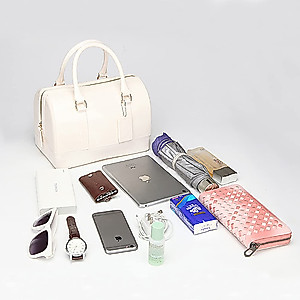 ETALOO Ladies Summer Jelly Pillow-shaped Top Handle Handbag Candy Color Transparent Crystal Purse (Ivory)