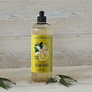 Caldrea Dish Soap, Biodegradable Dishwashing Liquid made with Soap Bark and Aloe Vera, Sea Salt Neroli, 16 oz , 3 Pack