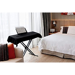 Clairevoire Universal Keyboard Cover for 61 keys to 88 keys (Ebony Black, L - For Keyboards up to 61 X 16 inches)