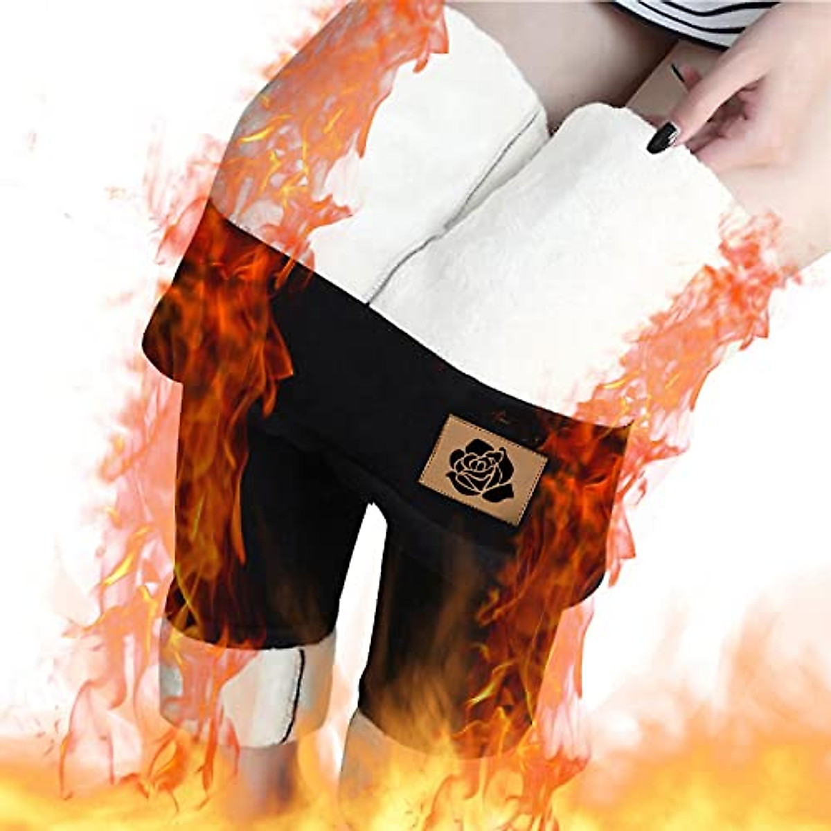 Womens Sherpa Fleece Lined Thermal Jeans Comfort Sweatpant Athletic Fit Jogger Sweatpant(B-Black,X-Large)