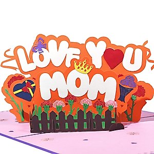 Magic Ants Happy Mother’s Day Card - Pop Up Mothers Card - 3D Pop Up Mothers Day Card - Handcrafted 3D Pop Up Greeting Card for Her - Mother’s Day Love Card - Birthday Card for Mom (LOVE YOU MOM)