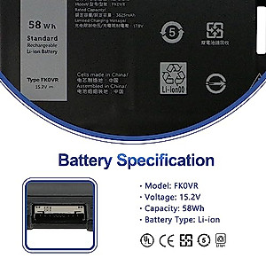 ANTIEE FK0VR Laptop Battery for Dell Latitude 7330 7430 7530 5330 P133G P133G002 P134G002 P134G P135G P135G002 P136G Series 0HFN8K HFN8K 08H6WD 8H6WD 08P81K 8P81K 0PX0GF PX0GF FKOVR 15.2V 58Wh