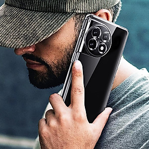 Oududianzi Case for Oneplus 11 5G,Non-Yellowing Shockproof Bumper Protective Phone Cover, Anti-Scratch Soft TPU Back(Transparent)