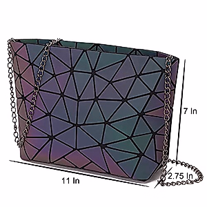 Lieseh Women's Geometric Holographic Glow Shoulder Bag Tote Bag Party Style Picks