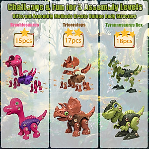 Alyfini Dinosaur Toys Kids Toy for 8,7,6,5,4 Year Old, Take Apart Dinosaur Toys Stem Educational Construction Building Toys for Kids with Electric Drill, Birthday Gifts for Toddlers Boys Girls Age 3-5