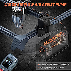 Laser Air Assist, DEWALLIE Laser Air Pump with 16L/min Airflow for 99% Laser Engraver Removing Smoke and Dust, Low Noise and Easily Assemby
