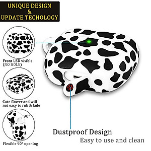 Airpods Pro Case Cow Silicone - YOMPLOW Case Cover Soft Flexible Skin for Apple AirPods Pro Charging Case Cute Women Girls iPod Pro Case Protective Skin with Keychain - Cow