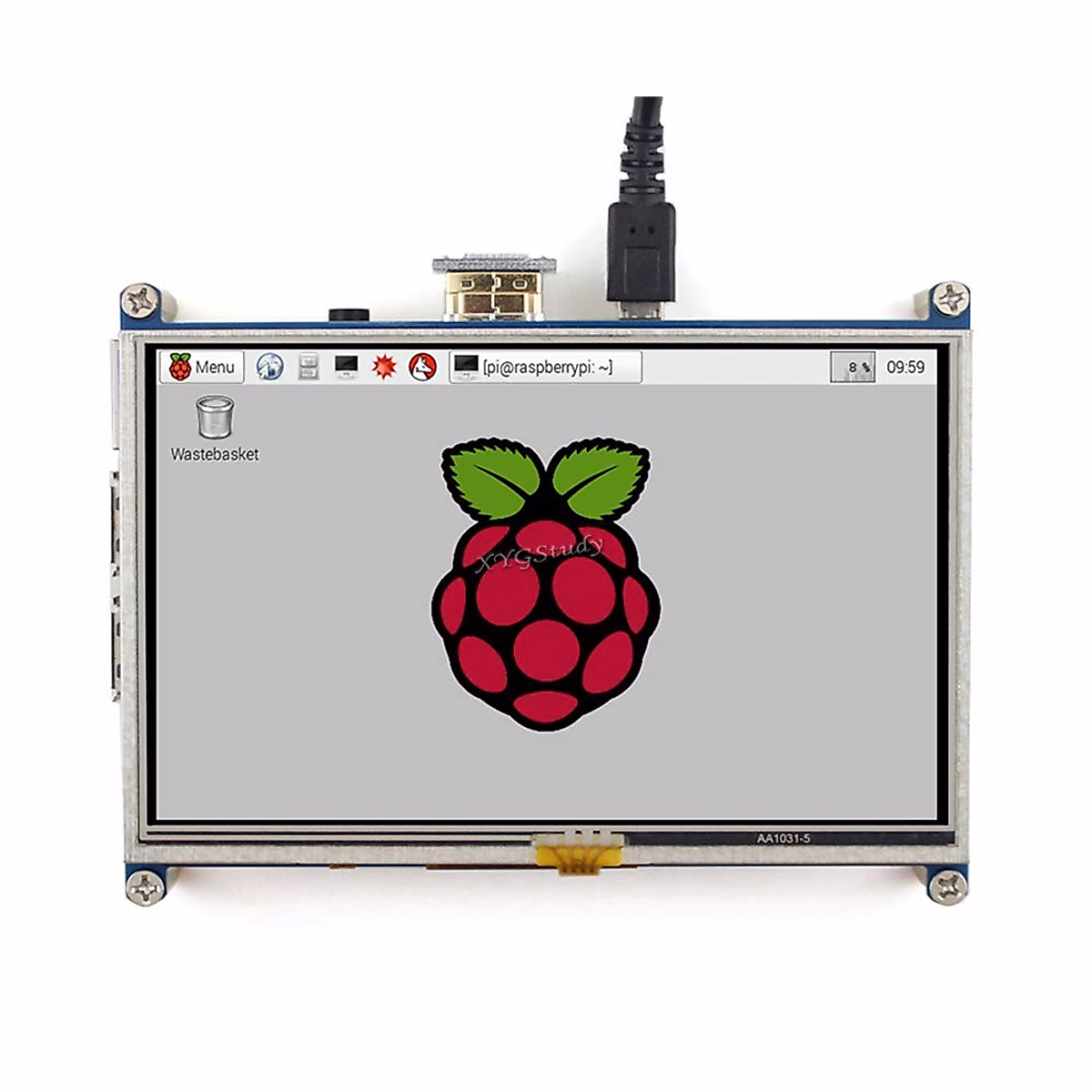 5 inch 800480 Resistive Touch Screen HDMI interface Raspbian LCD compatible with Raspberry Pi (Pi 2 3) Model B B+ A+ Video Photo Display System Module @XYGStudy
