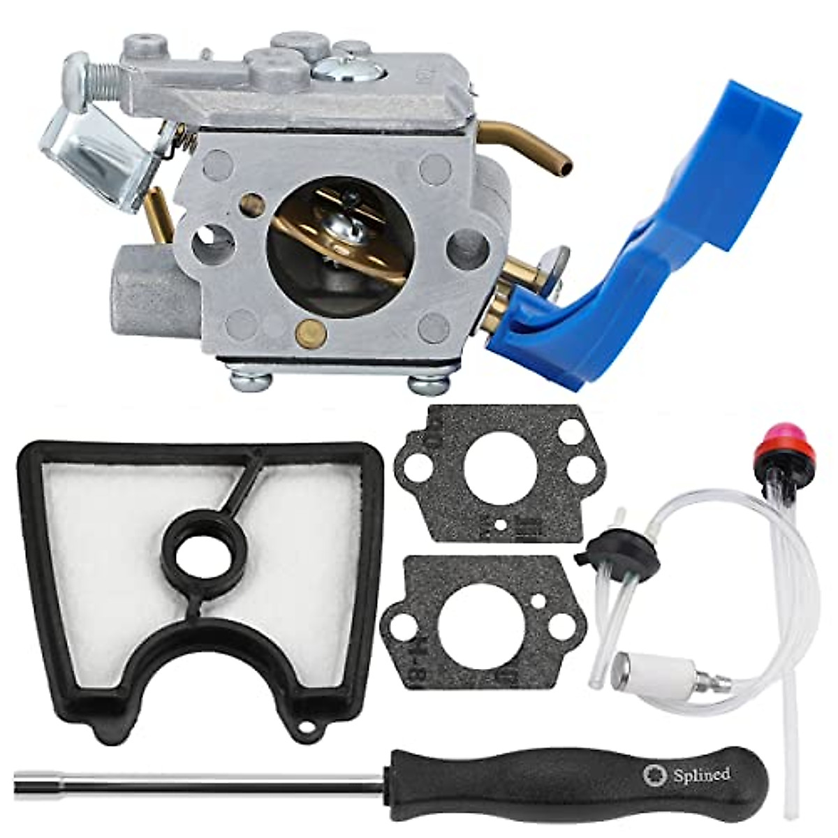 HeyCarb 125B Carburetor for Husqvarna 125BX 125BVX Leaf Blower Replace Zama C1Q-W37 Carb 590460102 581798001 545081811 545112101 with Air Filter Fuel Line Kit