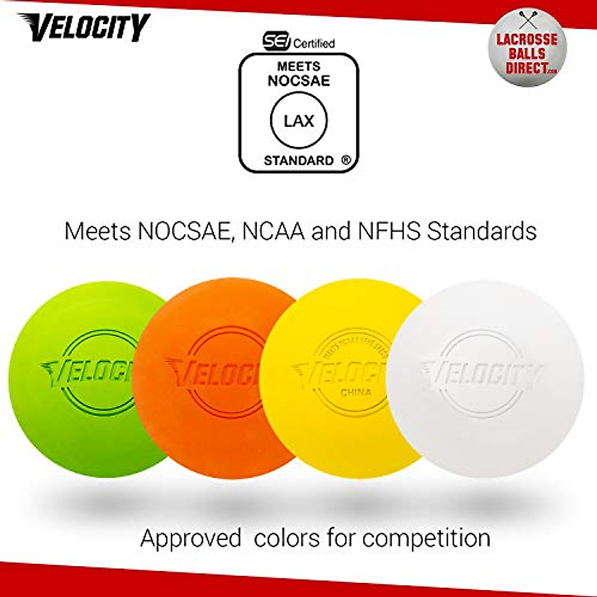 Velocity Lacrosse Balls - Official NFHS, SEI, and College Approved Size - Meets NOCSAE Standard - Approved Competition Colors - Lime Green, Full Case of 120