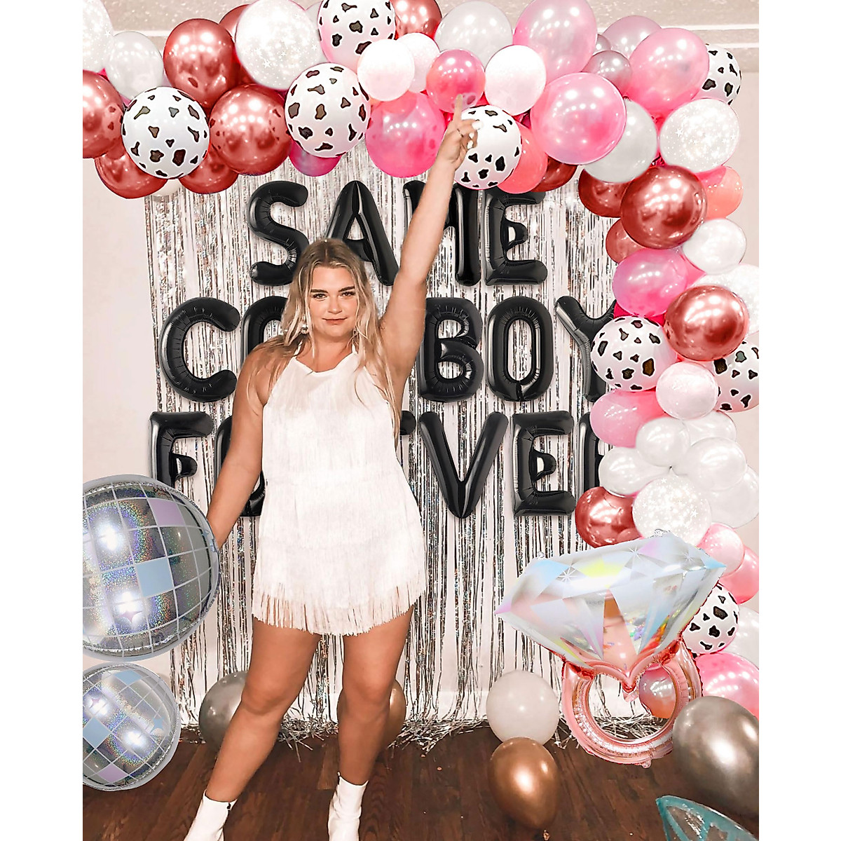 JeVenis Same Cowboy Forever Balloons Same Cowboy Forever Bachelorette Decoration Western Bachelorette Party Decorations Cowgirl Nashville Bridal Shower Supplies