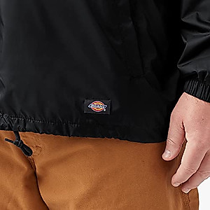 Dickies Men's Snap Front Nylon Jacket, Black, Large