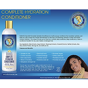 Nefertiti’s Secrets Complete Hydration Conditioner, Moisturizing Vegan Formula for Dry Hair, Organic Rosemary Hair Oil, For Frizzy & Damaged Hair, Softness, Growth & Repair Products - 8 Oz / 236 mL