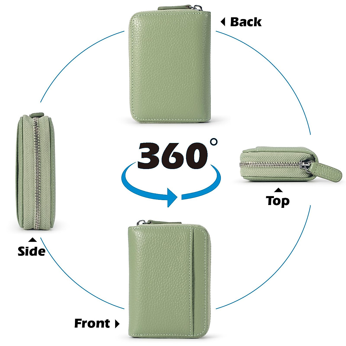 GHGMAO 20 Card Slots Credit Card Wallets for Women Credit Card Holder Ladies Card Case Female Wallet Small Genuine Leather Organizer Id Card Wallet Zipper Purse Case