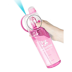 HKTOPCNE Spray Water Bottle for Drinking Sports Water Bottle Cycling BPA Free 600ml for Cycling Running Mountaineering Hiking Gym Climbing (Pink)
