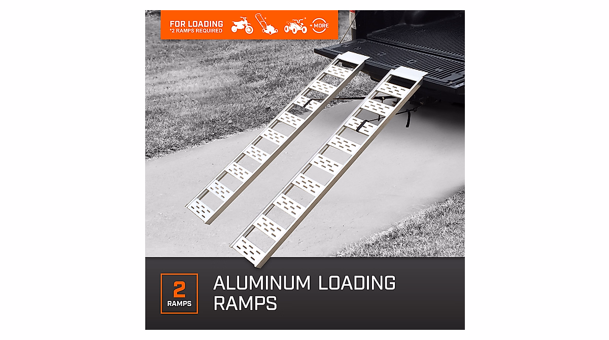 CARGOSMART Aluminum Straight Fixed Ramp with Treads (2pk) - Easily and ...