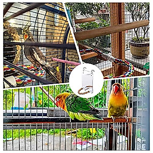 Bird Mirror Birdcage Perches Mirror Cotton Rope Standing Bar Claw Birdcage Chew Toy for Birdcage Stand Perch Budgie Parakeet Cockatiels