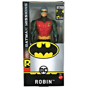 Batman Missions DC 6 Inch Action Figures | 5 Pack Includes The Joker, Grey Suit Batman, Black Suit Batman, Robin and Nightwing | 5 Point Articulation