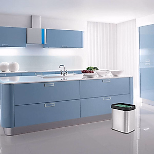 180 Organic Garbage Bags 2-3 Gallon With Handle, AURMOO Organic Trash Bags, Kitchen Food Organi Waste Bags, Bio Garbage Can Liners for Family, Office(40X59cm,Green)