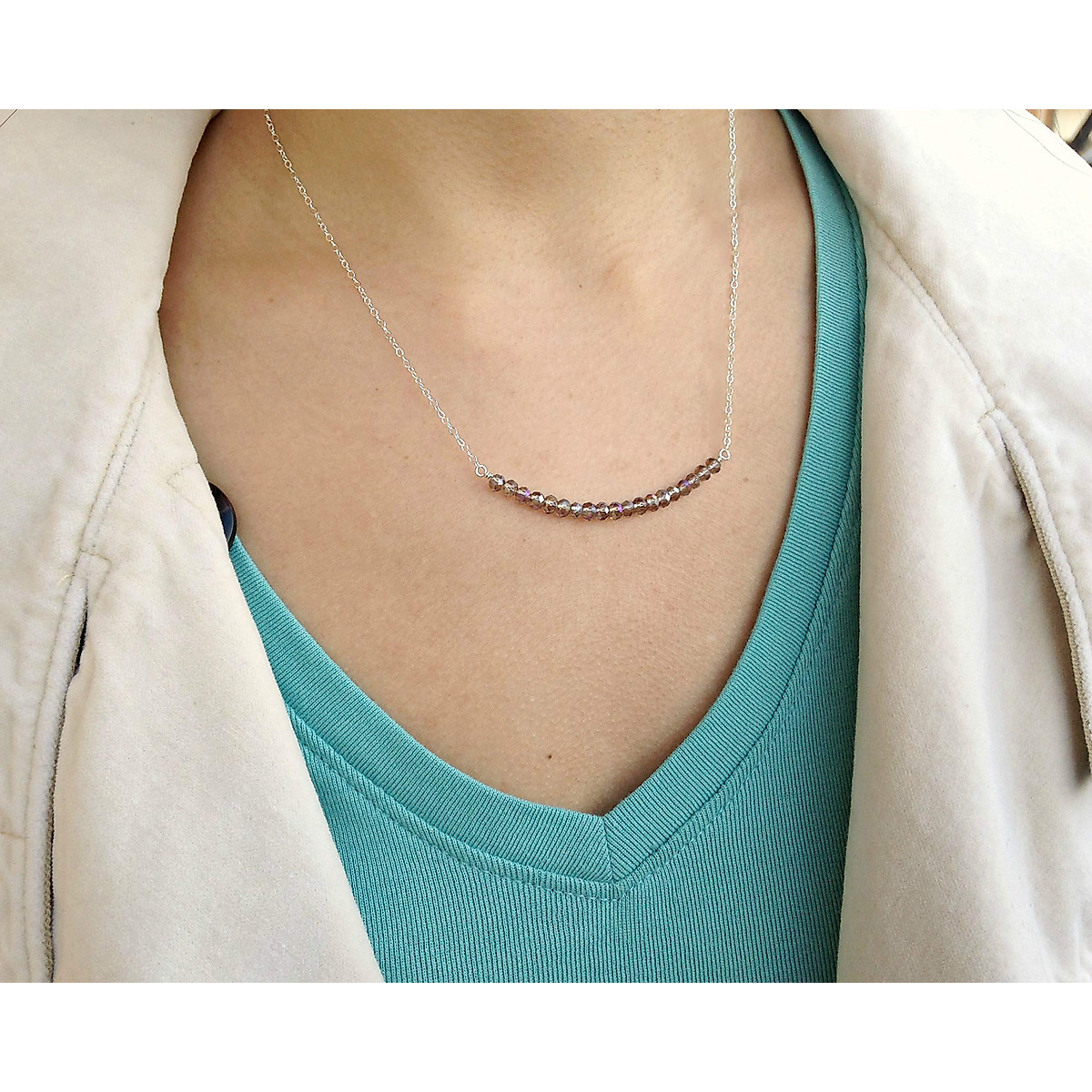 EFYTAL 19th Birthday Gifts for Girls, Sterling Silver Beaded Necklace For Her, 19th Birthday Decorations, 19 Year Old Girl Birthday Gifts