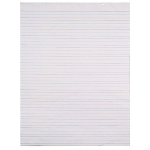School Smart Primary Chart Paper, 24 x 32 Inches, Ruled 1-1/2 Inch with Dotted Midline, White, 70 Sheets