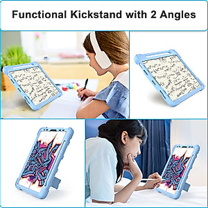 Azzsy Kids Case for iPad Air 5th / 4th Generation 10.9 Inch 2022/2020, [Support 2nd Gen Apple Pencil Charging] Heavy Duty Shockproof Rugged Protective Case for iPad Air 5/4 10.9 Inch, Sky Blue