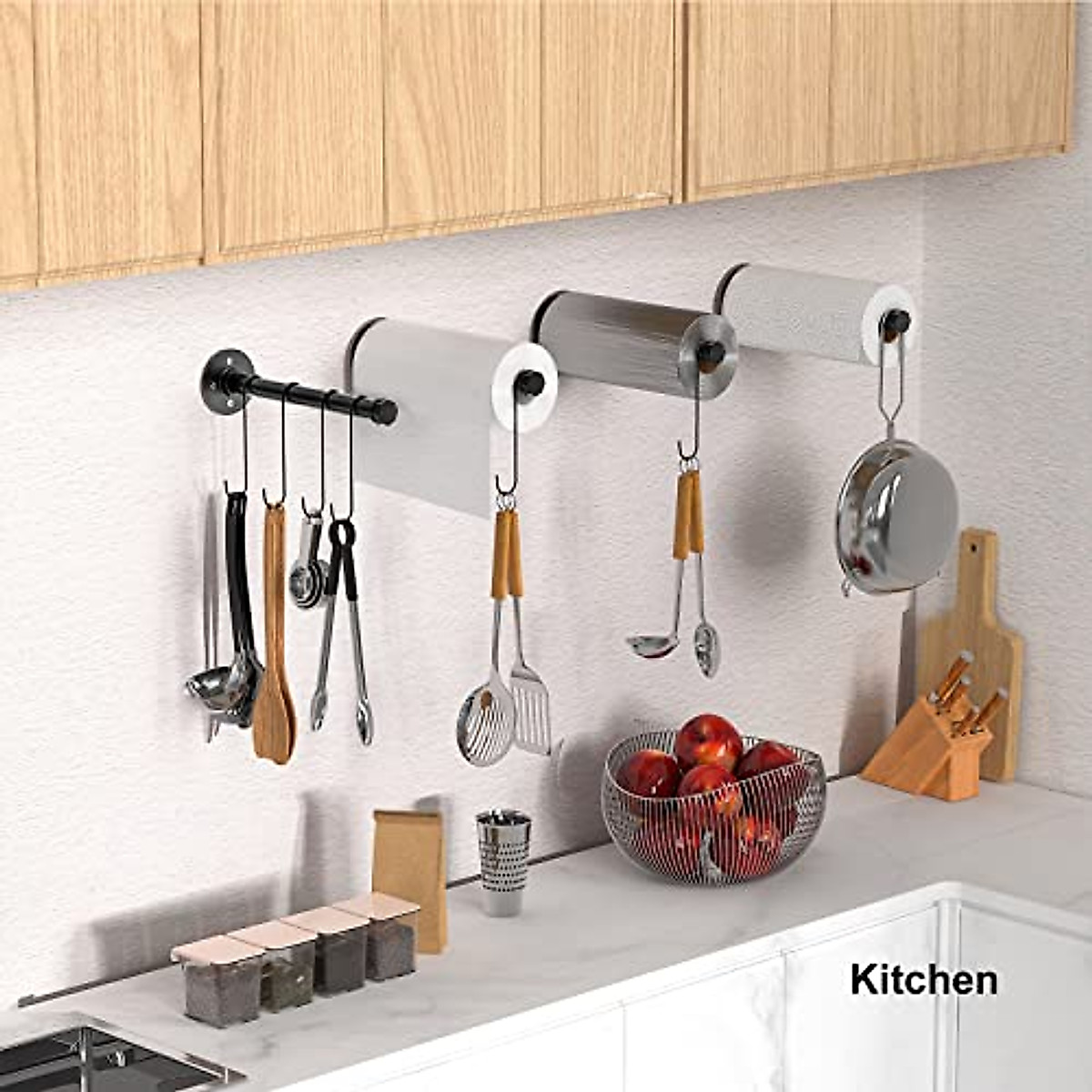 Industrial Pipe Closet Rod-13.45 Inch Wall Mounted Industrial Pipe Clothing Rack Heavy Duty Pipe Shelves for Hanging Clothes Coats Laundry Room Organizer Storage Hanger Shelf Space Saving (4Pcs )