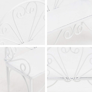 LIFKOME Miniature Garden Bench Miniature Dollhouse Furniture Doll House Decor Lawn Chair Fairy Gardens Accessories Decorations White