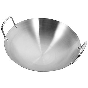 DOITOOL Kitchen Cookwear Stainless Steel Wok, 10.23 Inch Non- stick Frying Pan Dual Handle Wok Kitchen Cookware Carbon Steel Skillet