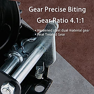 TYT 1200LB Boat Trailer Strap Winch with 8M Black Rope, Standard Mounting Hole Crank Hand Winch with Hook, Two Way Ratchet Manual Gear Winch for Towing Pulling Boat Trailer Truck RV ATV Jet Ski Winch