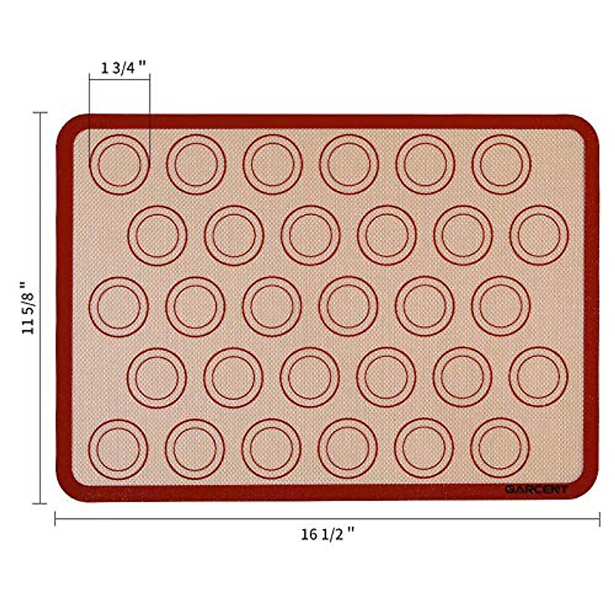 GARCENT Macaron Silicone Mat, Non-stick Silicon Pastry Baking Mold Set of 2, Cookie Half Sheet Kit with Piping Bag and 6 Piping Tip