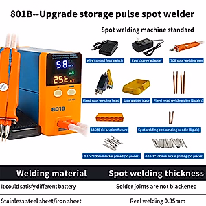 RCBDBSM Battery Spot Welder Capacitor Energy Storage Pulse Welding Machine, 11.6 KW Industrial Energy Storage Battery Welding Machine for 18650, 21700 Lithium Battery Pack Building