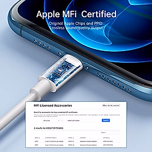 [Apple MFi Certified] Lightning to 3.5 mm Headphone Jack Adapter iPhone Headphone Adapter Jack Converter Compatible with iPhone 14/13/12/11/8/X/Xr/Xs/7, Music Control & Calling Function Support iOS