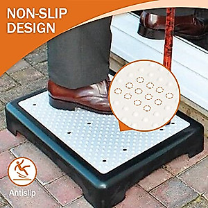 Half Step Stool, Heavy Duty Step Platform with Non-Slip Surface 440 Lbs Load Capacity, Mobility Step Stools for Adults & Elderly Seniors Indoor and Outdoor Use, Medium Size