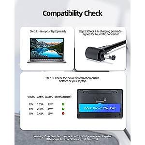 AC Charger Fit for Asus L210MA L210M L210 L510MA L510M L510 L410MA L410M L410 R540SA R540S R540LA R540L R540NA R540N R540 R515M R515 R541U R541N R541 R420M R416S Laptop Power Supply Cord