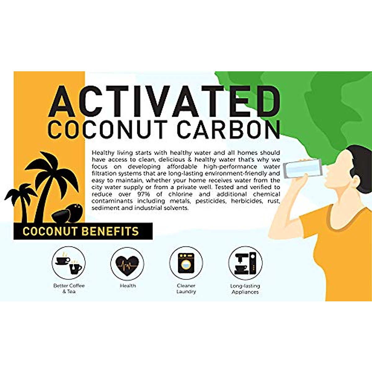 2 Pack: Whole House Filter Cartridges 4.5" x 10" | (1) Sediment & (1) GAC/KDF 85 Well Water Filters: Reduces Iron/Sulfur/Rotten Egg Smell - Compatible with 10" Big Blue Housing