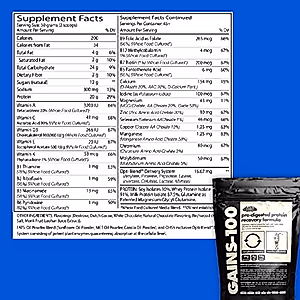 Gains In Bulk GAINS-100 Pre-Digested Recovery Formula - Whey Protein, Vanilla Milkshake, 4.96 lb Dietary Supplement | Balanced Macronutrient Formula with 100% RDA Vitamins and Minerals from Whole Food