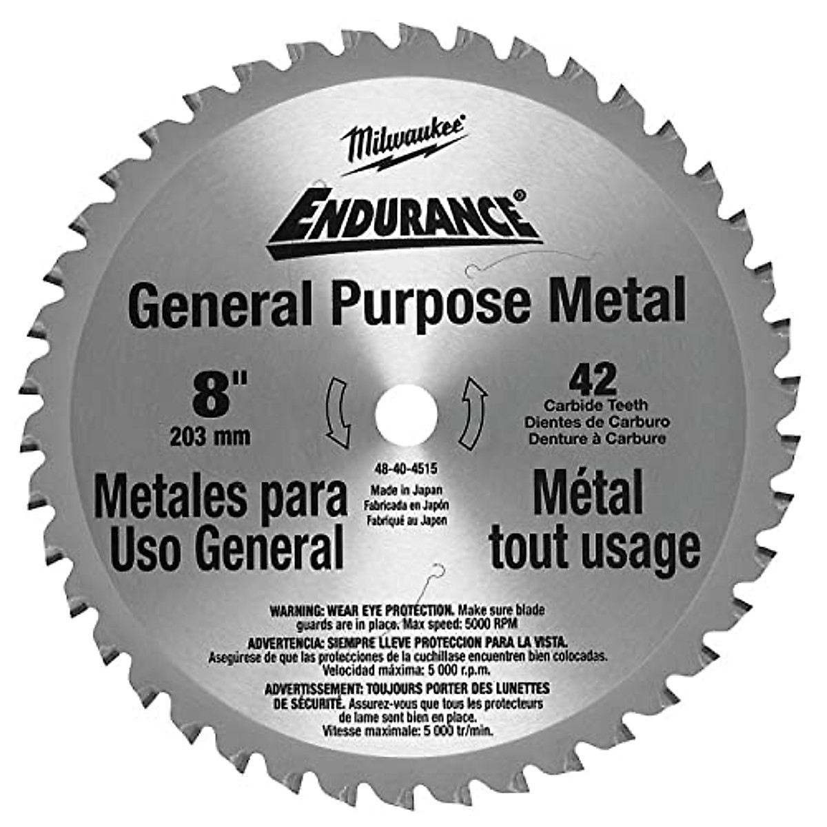 Circular Saw Blade, Cermet, 8 In, 42 Teeth