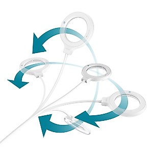 The Original Mighty Bright LED Task Light and Magnifier Lamp, Clip-On or Free-Standing, Color-Adjustable (Warm Eye-Care Light to Bright White), 2X Magnifier w/ 5X Bifocal, Touch-Activated, Dimmable