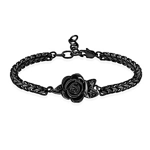 zeqingjw Cremation Jewelry Rose Flower Urn Bracelet for Ashes for Women Adjustable Keepsake Memorial Bracelet Urn Bangle Ashes Holder