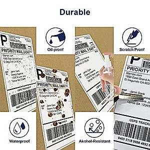 POLONO Shipping Label Printer, 4x6 Thermal Label Printer for Shipping Packages, Commercial Direct Thermal Label Maker,Thermal Labels, 4" x 6" Direct Thermal Shipping Label (Pack of 1000)