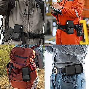 ykooe PU Holster for iPhone 14 13 12 11 Pro Max, XR, XS MAX, 8 Plus Samsung Galaxy S22 S20 S21 FE Note 20 S21 Ultra Plus A13 A12 A32 A42 A52 A53 Moto G Nylon Phone Carrying Pouch with Card, Black