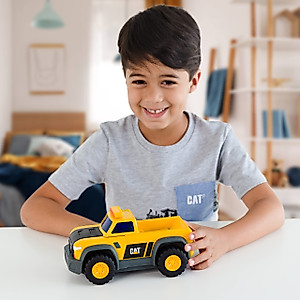 CAT Construction Toys, Truck Constructors Toy Dump Truck - Realistic Lights & Sounds + Easy Transforming + Movable Parts + Sturdy Plastic Construction + Batteries Included