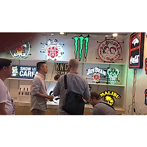 Real Neon Glass Tubes Open Teriyaki With Green Border And Blue Line Sign Handmade Lamp Neon Signs For Wall Decor