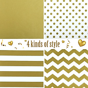 Naler 300 Sheets Metallic Tissue Paper Bulk Metallic Gold Gift Wrapping Tissue Paper for Gift Bags DIY Crafts Christmas Birthday Wedding Party Favors Decoration Flower Pom Pom, 8"X12"