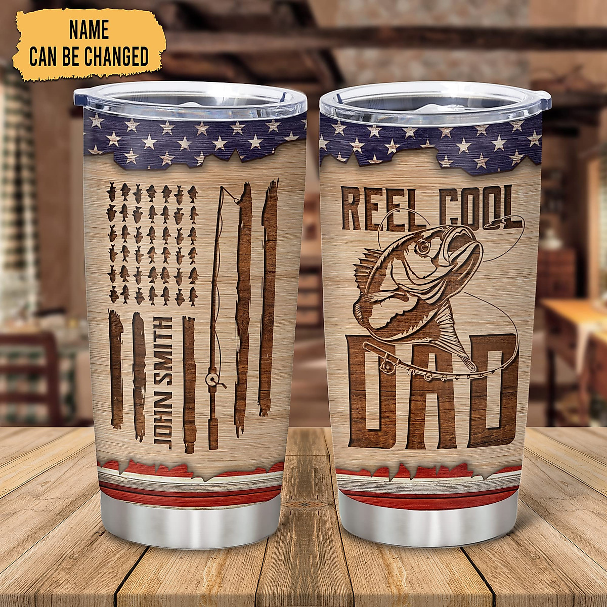 Hyturtle Personalized Fishing Gifts For Men - Stainless Steel Tumbler Cup 20oz For Fishing Lover - Reel Cool Dad Birthday Gifts for Dad Men Husband & Fathers Day Gift From Daughter Son Wife