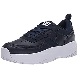 DC Women's E.TRIBEKA Platform Skate Shoe, Navy, 11 M US